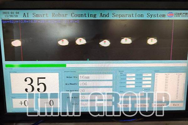 Online automatic rebar counting and separation system - LMMGROUP